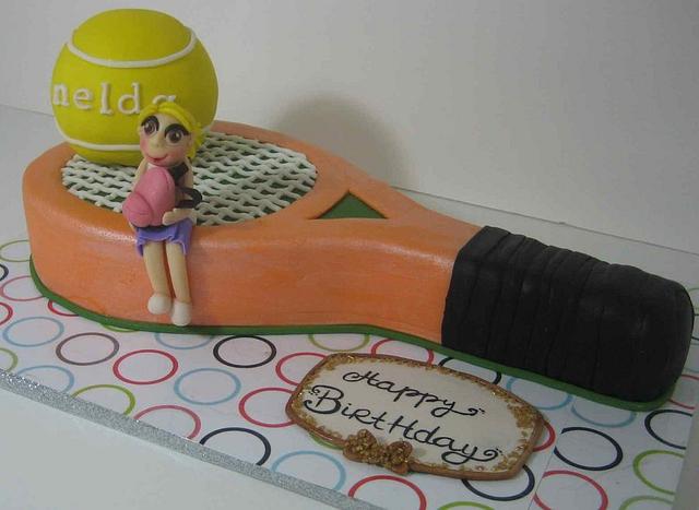 tennis birthday cake - Decorated Cake by iriene wang - CakesDecor