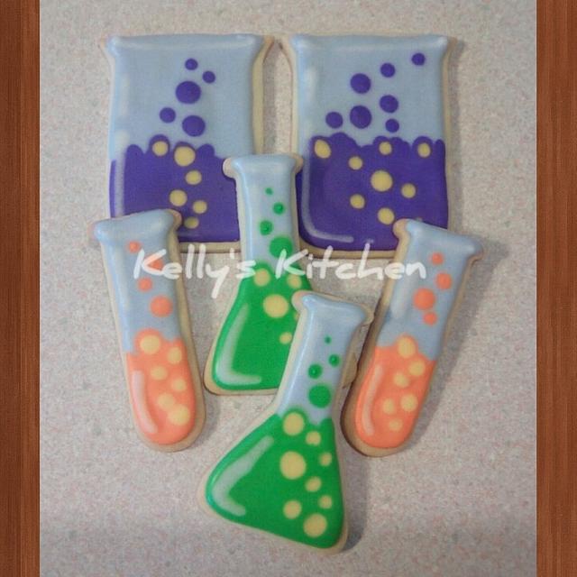 Chemistry themed sugar cookies - Decorated Cookie by - CakesDecor