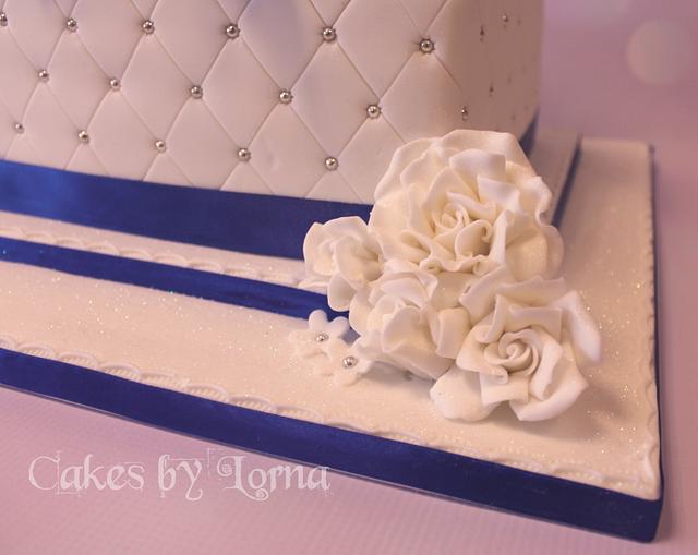 Two Tier Square White Wedding Cake - Cake by Cakes by - CakesDecor Two Tier Square White Wedding Cake - Cake by Cakes by - CakesDecor