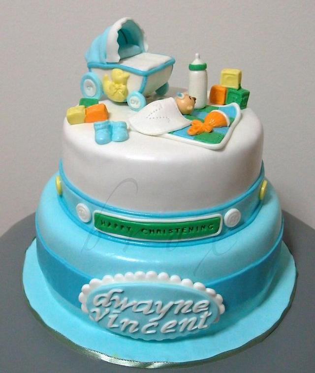 Christening cake - Decorated Cake by Julie Manundo - CakesDecor