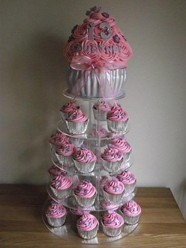 13th Birthday Giant cupcake with matching cupcakes - - CakesDecor 13th Birthday Giant cupcake with matching cupcakes - - CakesDecor