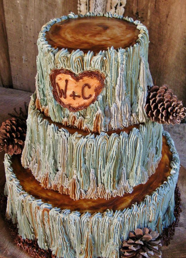 RUSTIC Log cake 100% buttercream - Decorated Cake by - CakesDecor
