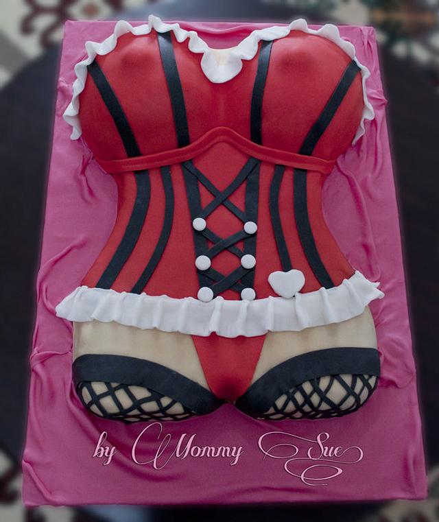 My First Client Corset Cake Decorated Cake By Mommy Cakesdecor