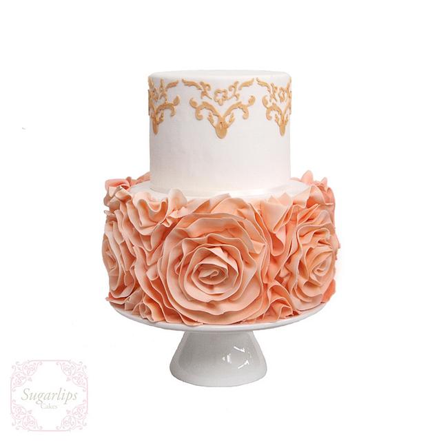 Rosettes Decorated Cake By Sugarlips Cakes Cakesdecor
