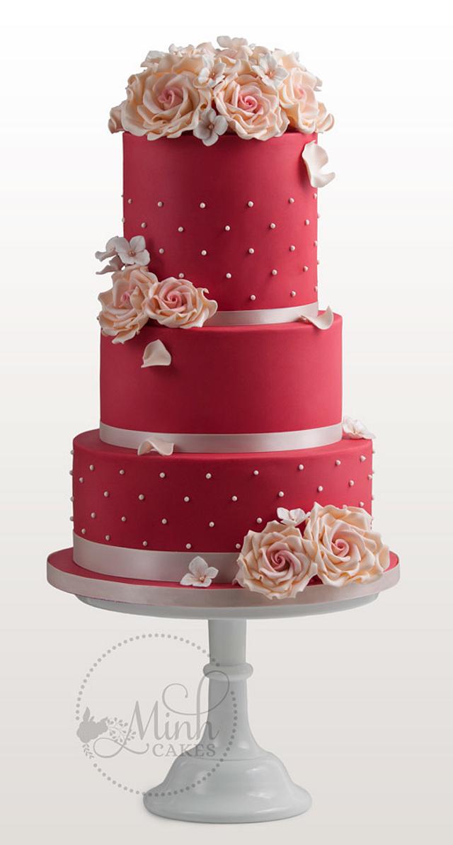 Ruby Red Wedding Cake Decorated Cake By Xuân Minh Minh Cakesdecor