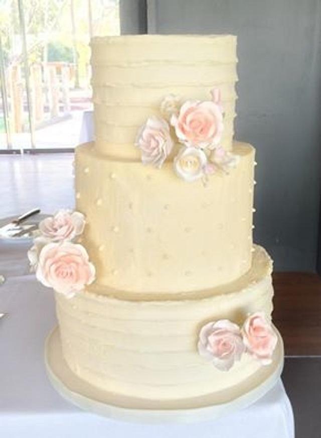 Rustic Buttercream Wedding Cake - Decorated Cake by - CakesDecor