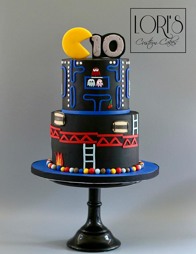 Pac Man Donkey Kong - Decorated Cake by Lori Mahoney - CakesDecor Pac Man Donkey Kong - Decorated Cake by Lori Mahoney - CakesDecor