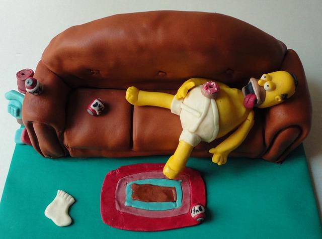 Homer Simpson Cake Decorated Cake By Paladarte El Cakesdecor