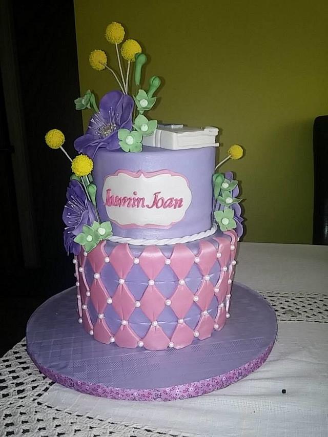 Flower/Bling Themed Cake - Decorated Cake by Bespoke - CakesDecor Flower/Bling Themed Cake - Decorated Cake by Bespoke - CakesDecor