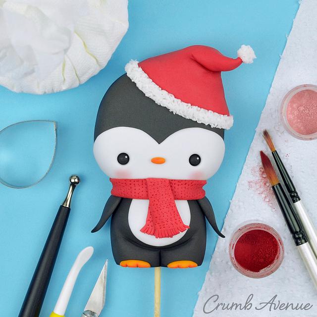 Cute Penguin Cake Topper - Decorated Cake by Crumb Avenue - CakesDecor