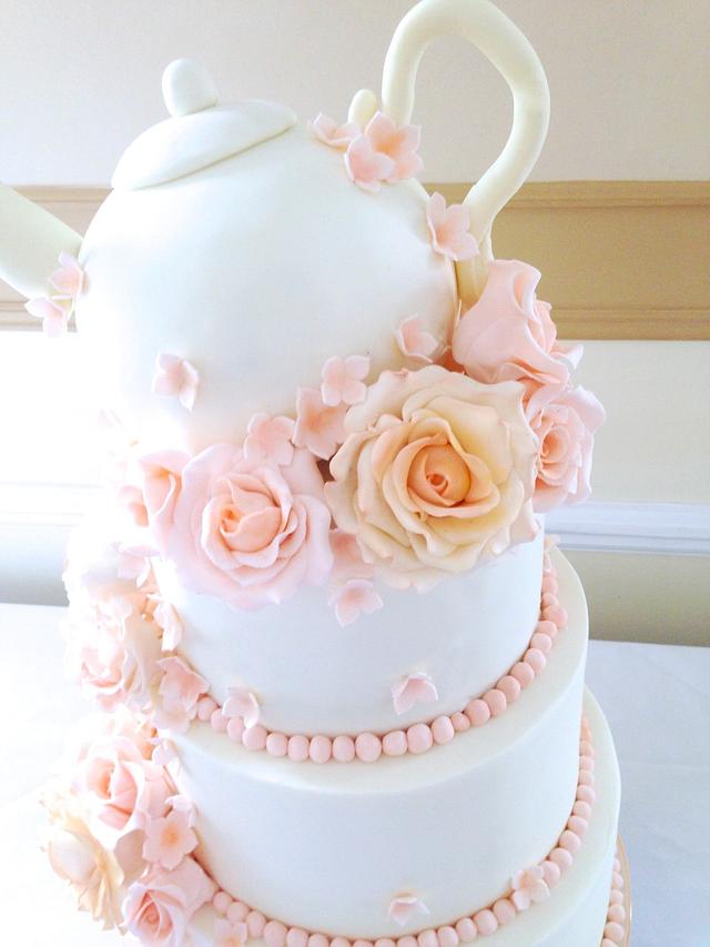 Teapot Wedding Cake Cake By Claire Lawrence Cakesdecor