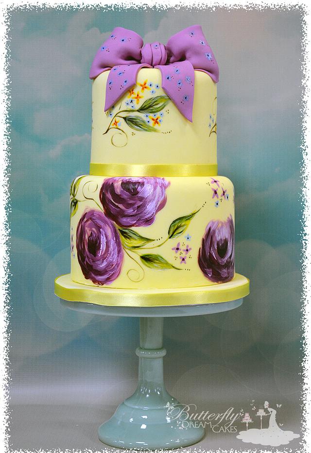 painted cake - Decorated Cake by Julie - CakesDecor