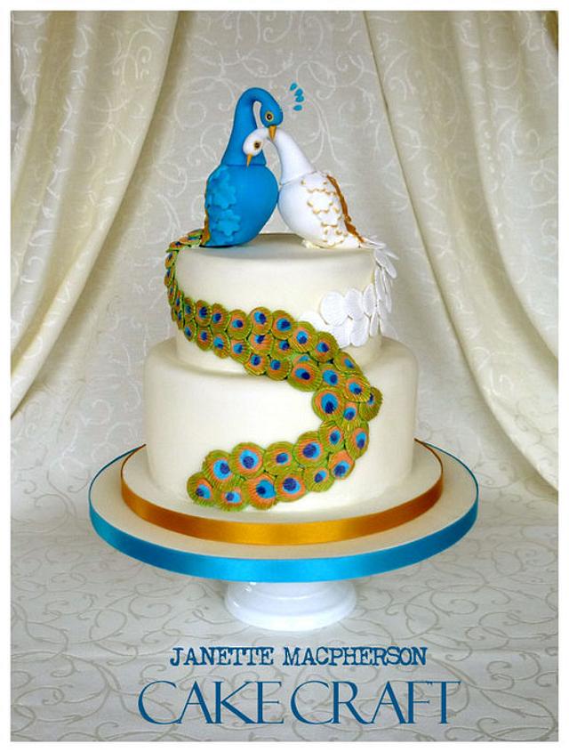 Peacock Wedding Cake Decorated Cake By Janette Cakesdecor
