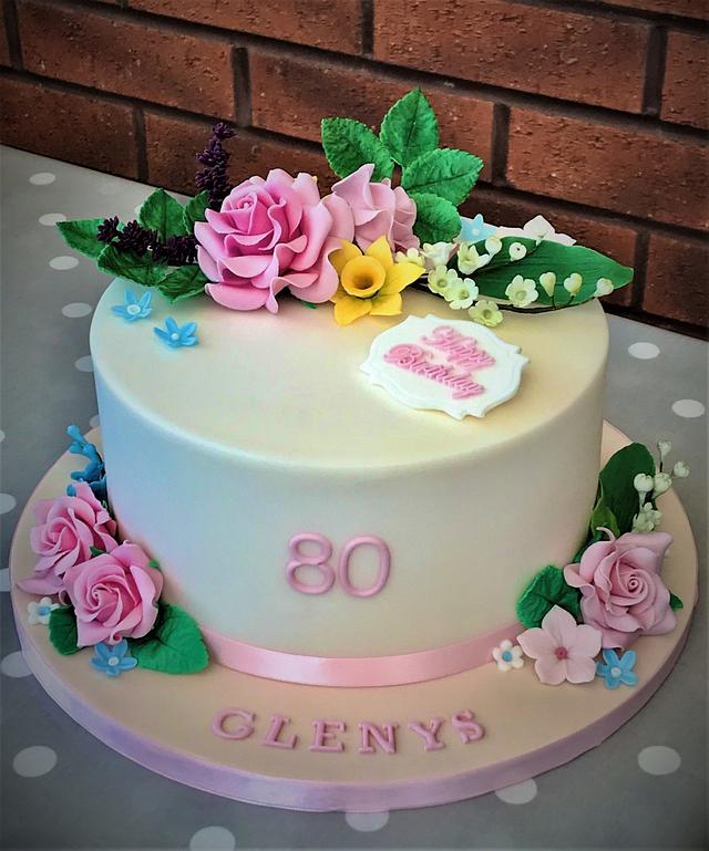 80th Birthday Cake Decorated Cake By Lorraine Yarnold CakesDecor