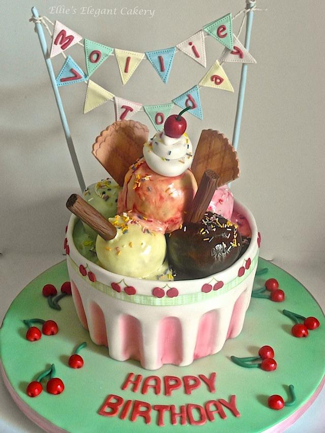 Ice Cream Sunday Anyone X Decorated Cake By Ellie Cakesdecor