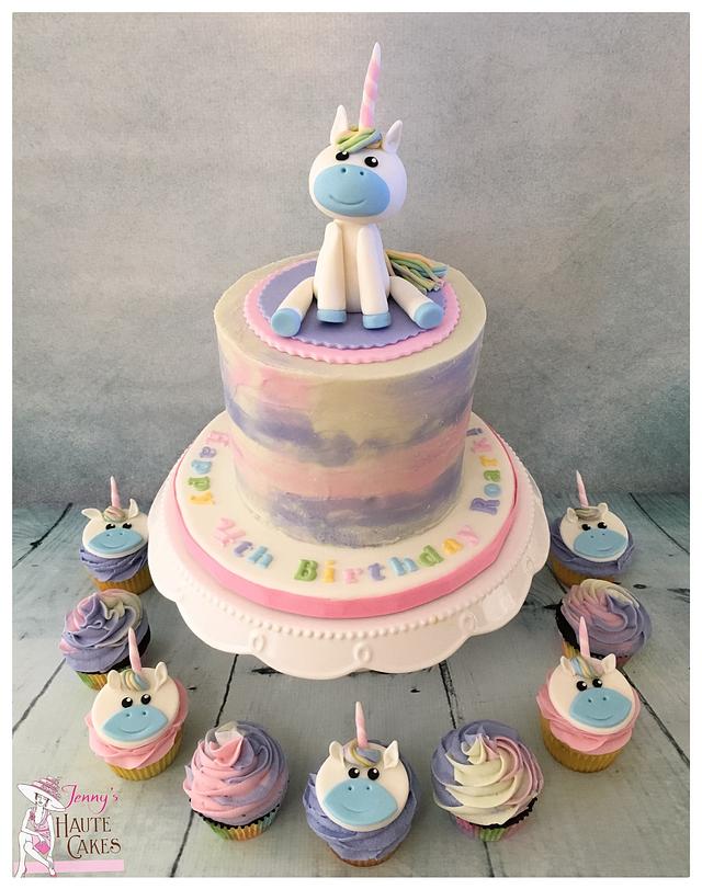 Pastel Unicorns Decorated Cake By Jenny Kennedy Jennys Cakesdecor