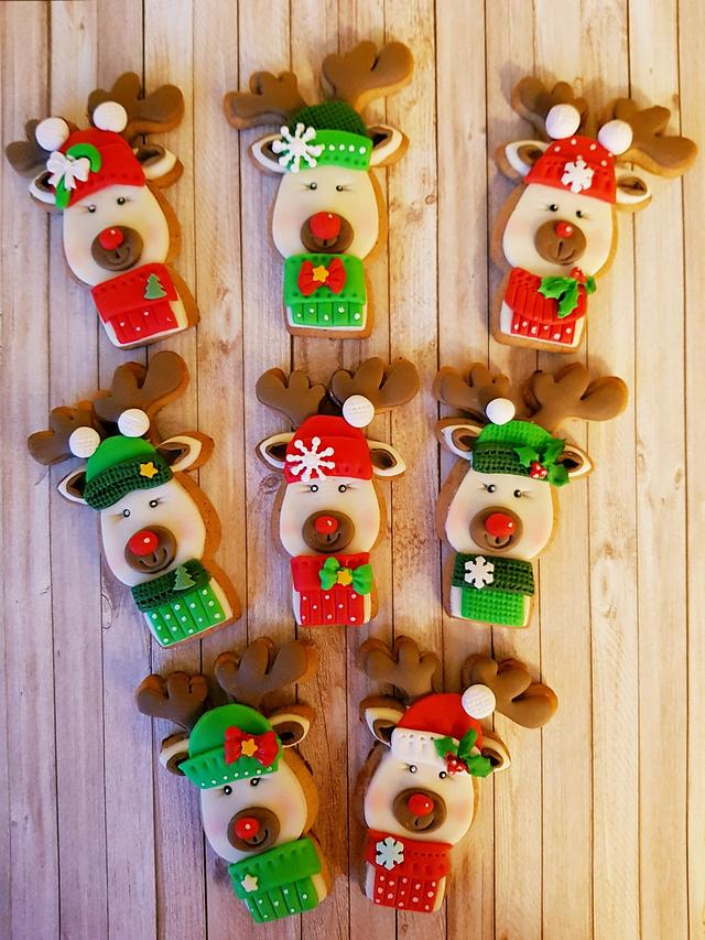 Christmas Rudolf cookies - Decorated Cookie by DI ART - CakesDecor