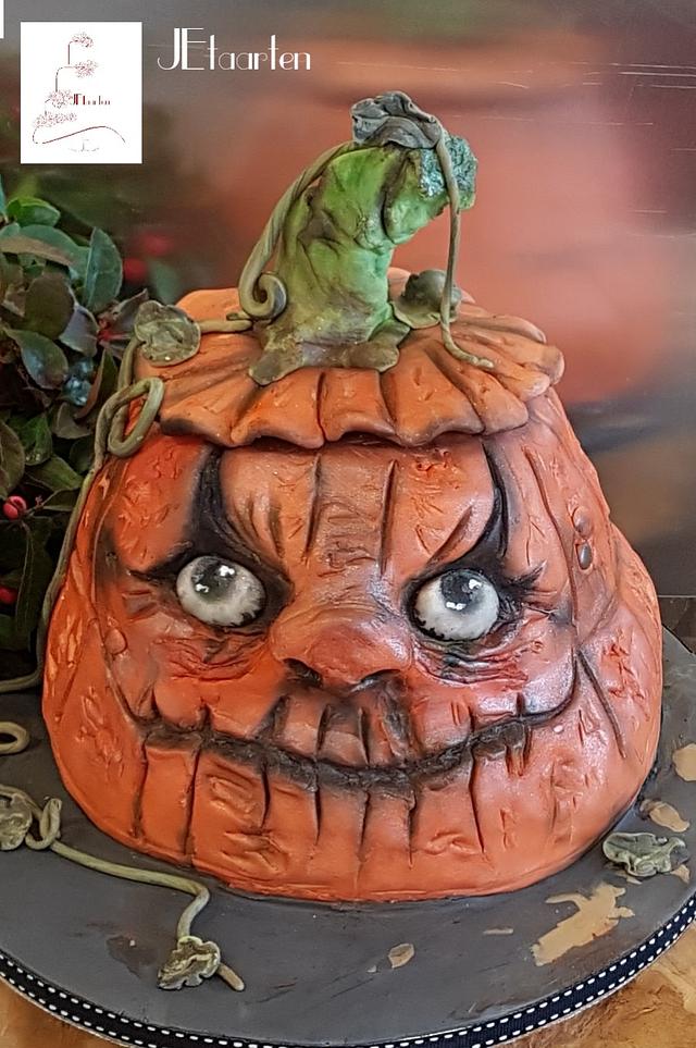 Halloween Collaboration Grumpy Pumpkin Decorated Cake Cakesdecor