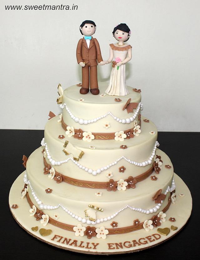Wedding Cake With Couple Miniature Decorated Cake By Cakesdecor